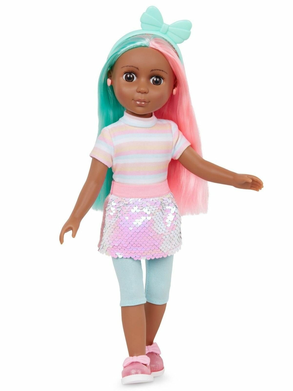 GLITTER GIRLS Кукла 35 см Жасмин с розово-бирюзовыми волосами и аксессуарами для волос