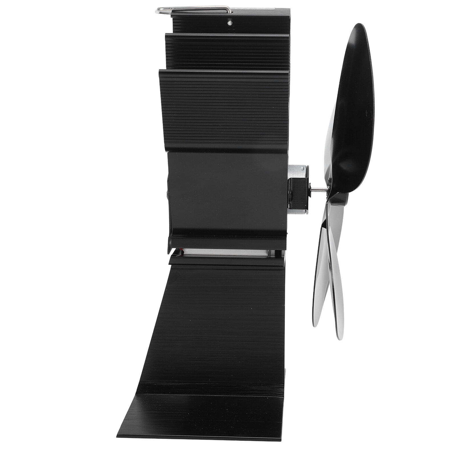 Вентилятор печи с 4 лопастями Вентилятор для камина с тепловым приводом Быстрый теплый циркуляционный крючок Термоэлектрический вентилятор для дровяной горелки Домашний черный