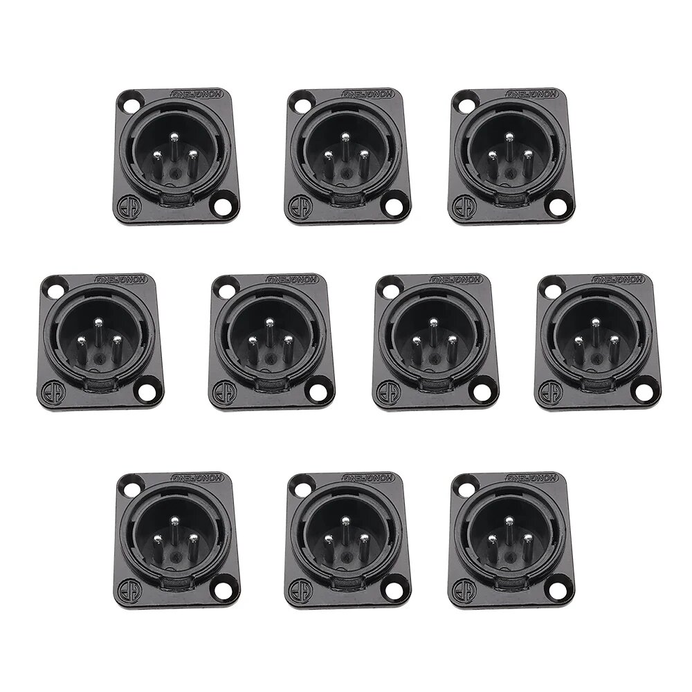 10 XLR разъемов для пайки, черные, Male