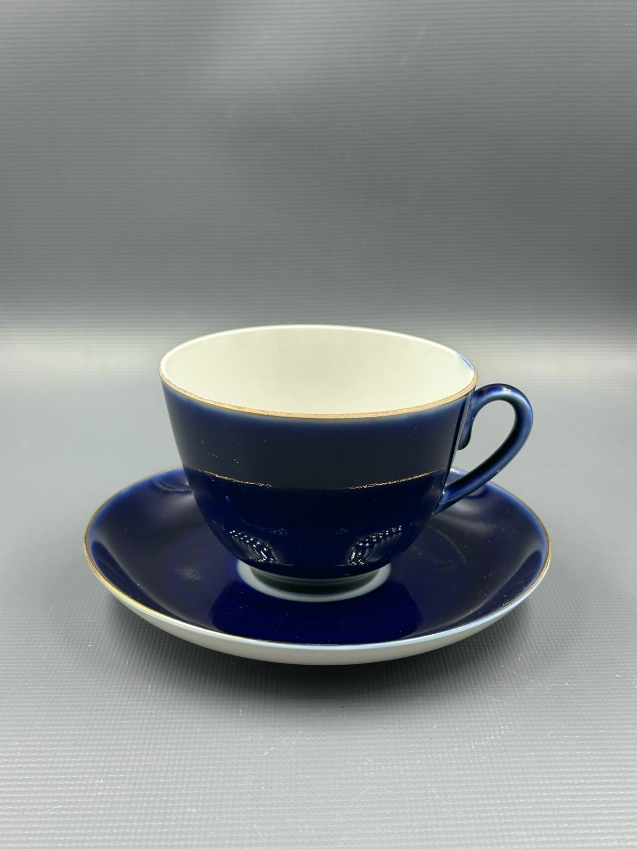 Фарфоровая Чайная пара Кобальт, Позолота ЛФЗ СССР