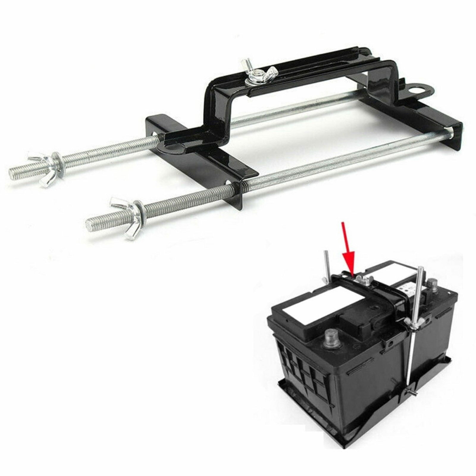 Крепление аккумулятора, универсальное, цвет: серебристый, размер упаковки: 10.5 x 7 x 23 см.