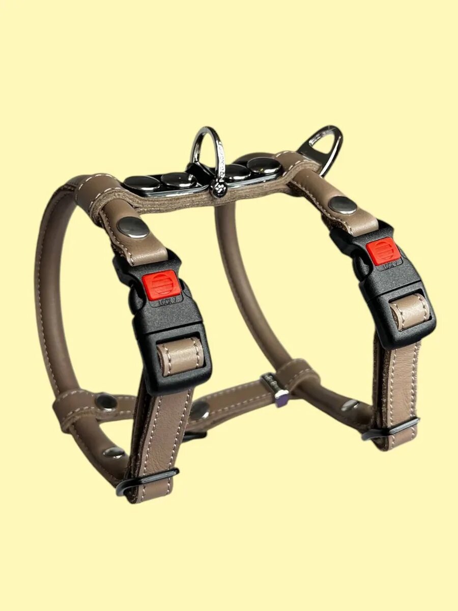 Шлейка Dogbond круглая для шпица из кожи