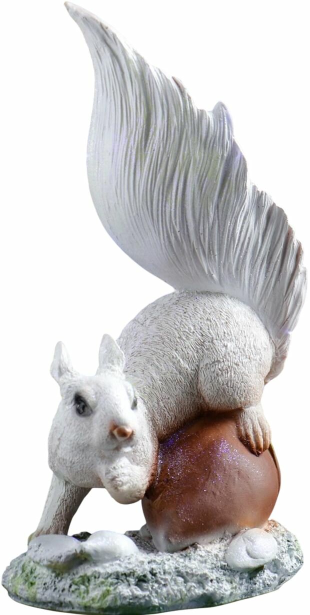 Фигурка настольная "Белка на большом орехе" из полистоуна, статуэтка для интерьера и праздника, сувенир в подарок, праздничный декор, высота 30 см