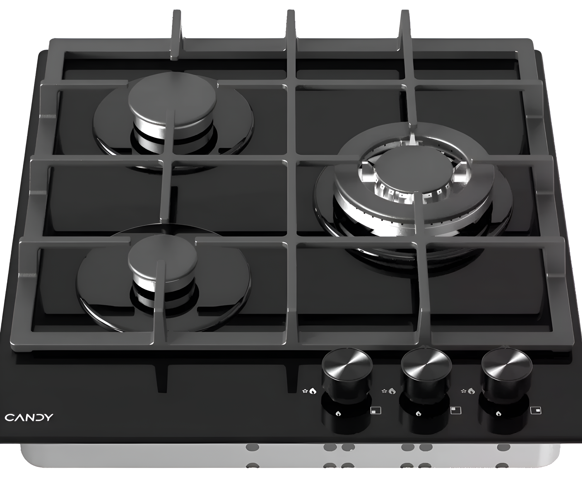 Встраиваемая газовая панель независимая Candy CHXG53CWB конфорки 3, закаленное стекло, электроподжиг