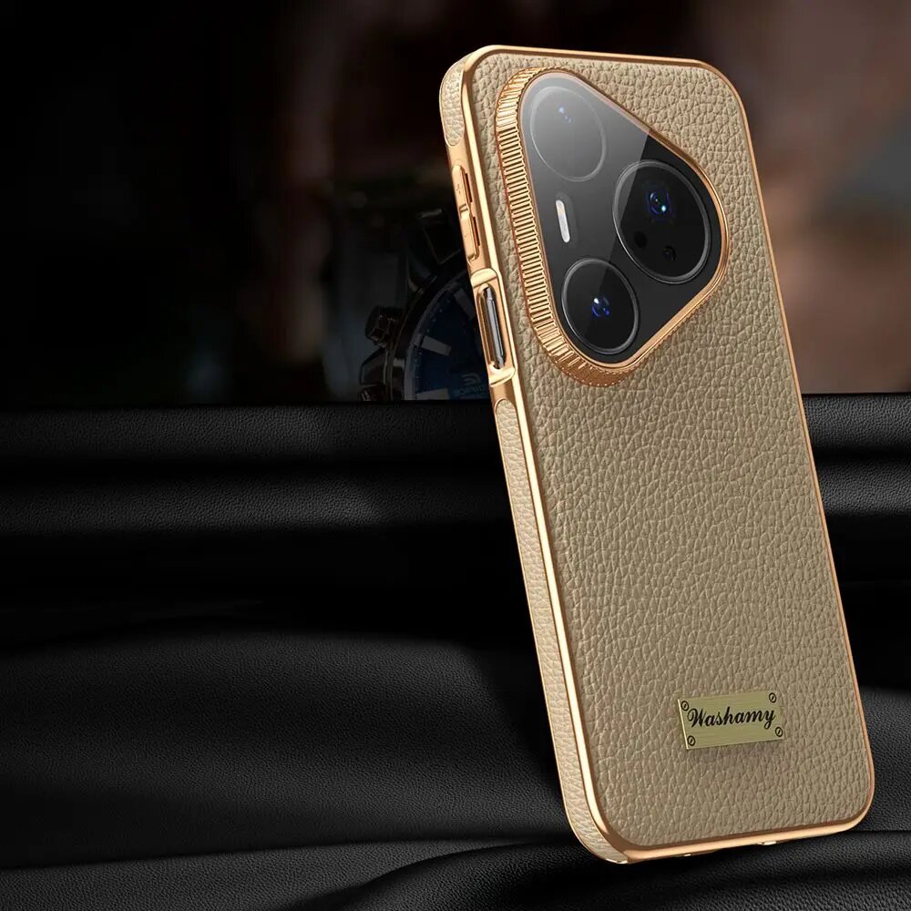 Чехол для Huawei Pura 80 Pro из кожи, серый
