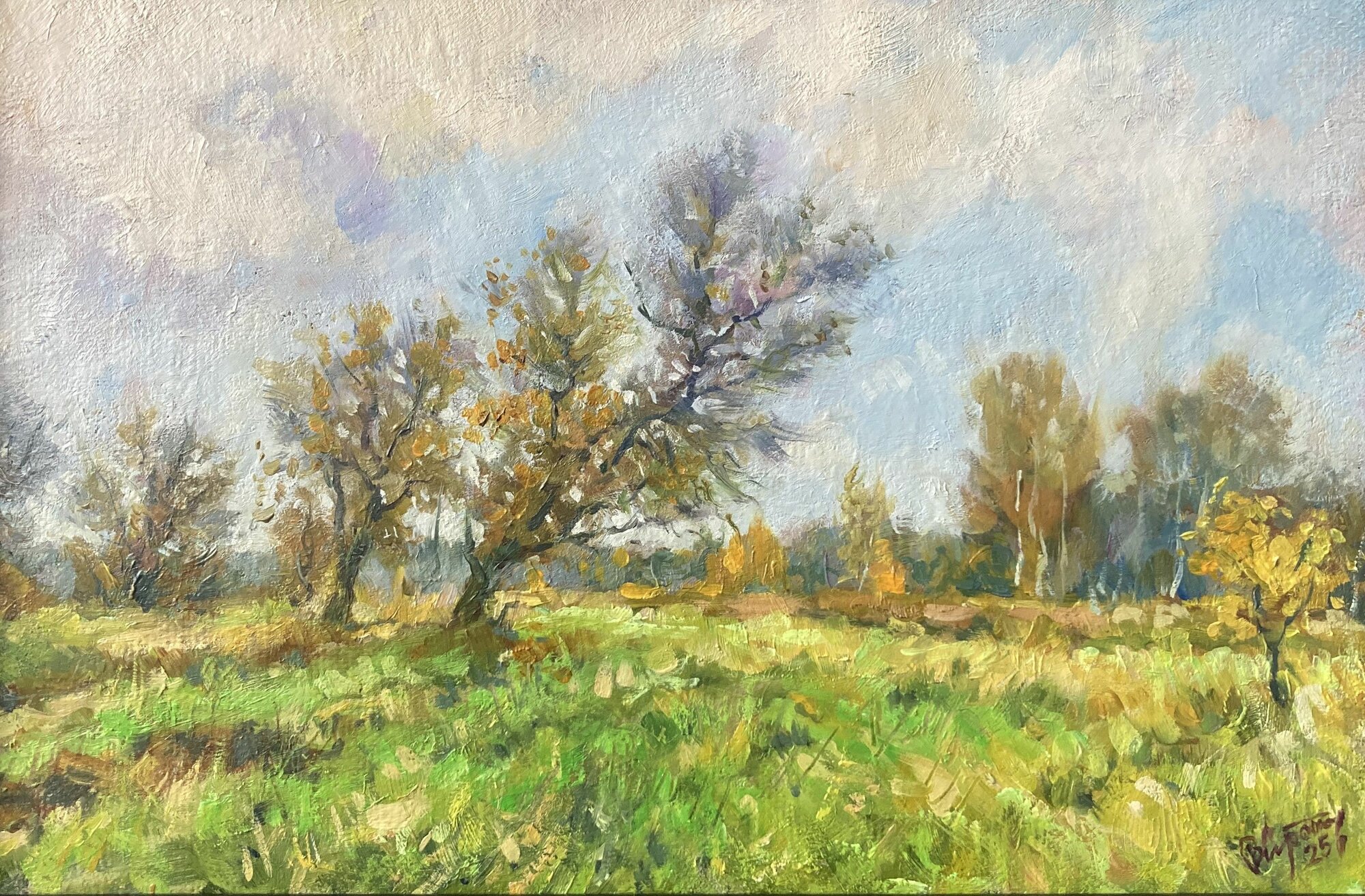 ART-Salon at Oktyabrskaya "Пойма реки Сходня", 20х30 см, холст на картоне, масло, авторская работа