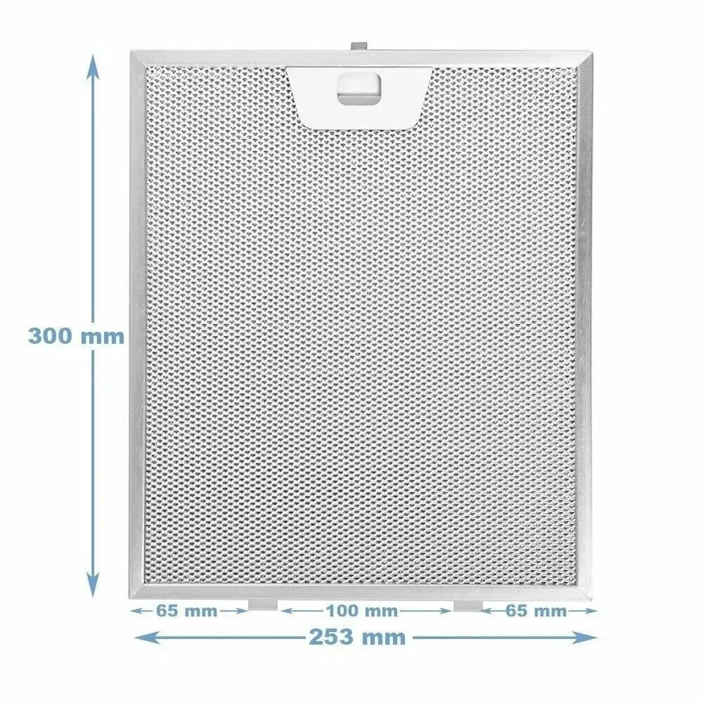 2 шт. 253x300 мм. 4055081220 Фильтр для вытяжки. Жироулавливающий. Металлический. (25,3x30,0 см). (крепление 100 мм )