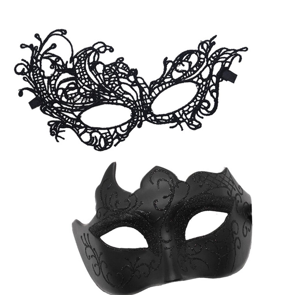 1 набор из 2 частей, маска для Хэллоуина-черная