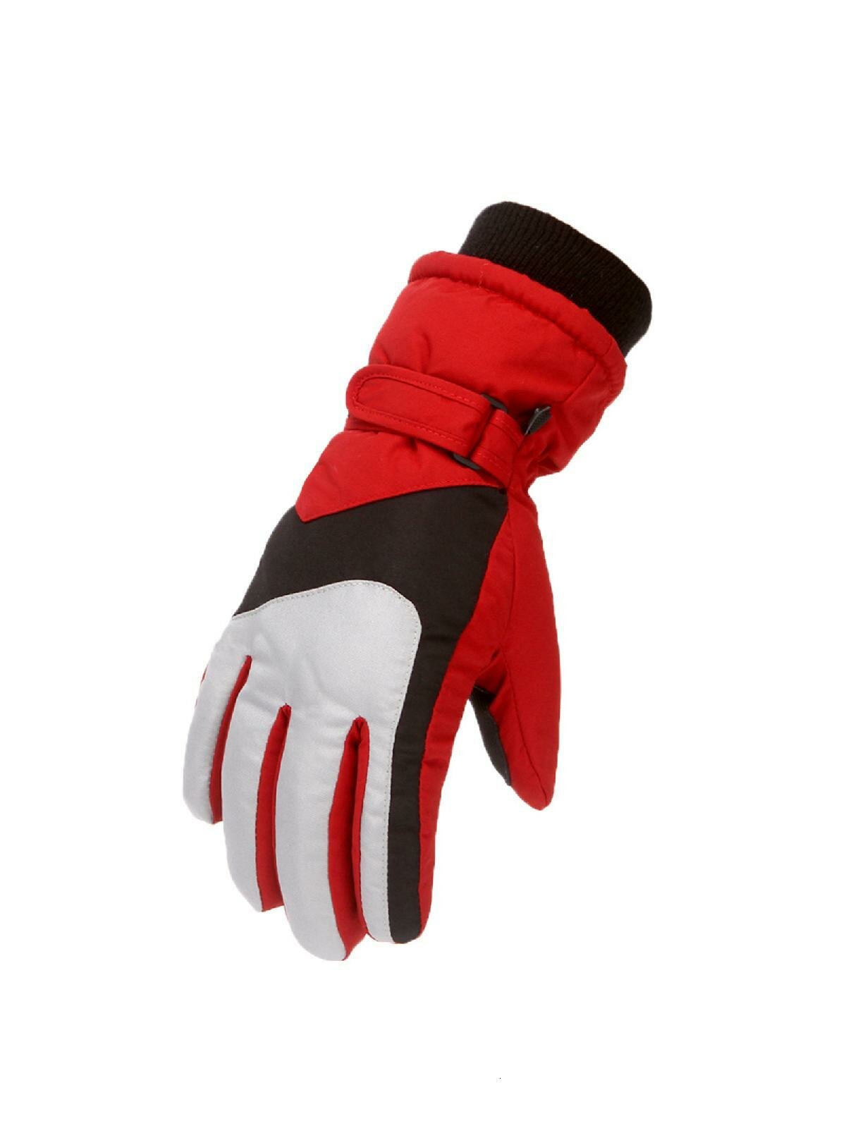 Теплые ветро- и водонепроницаемые перчатки, красный - От 4 до 7 лет