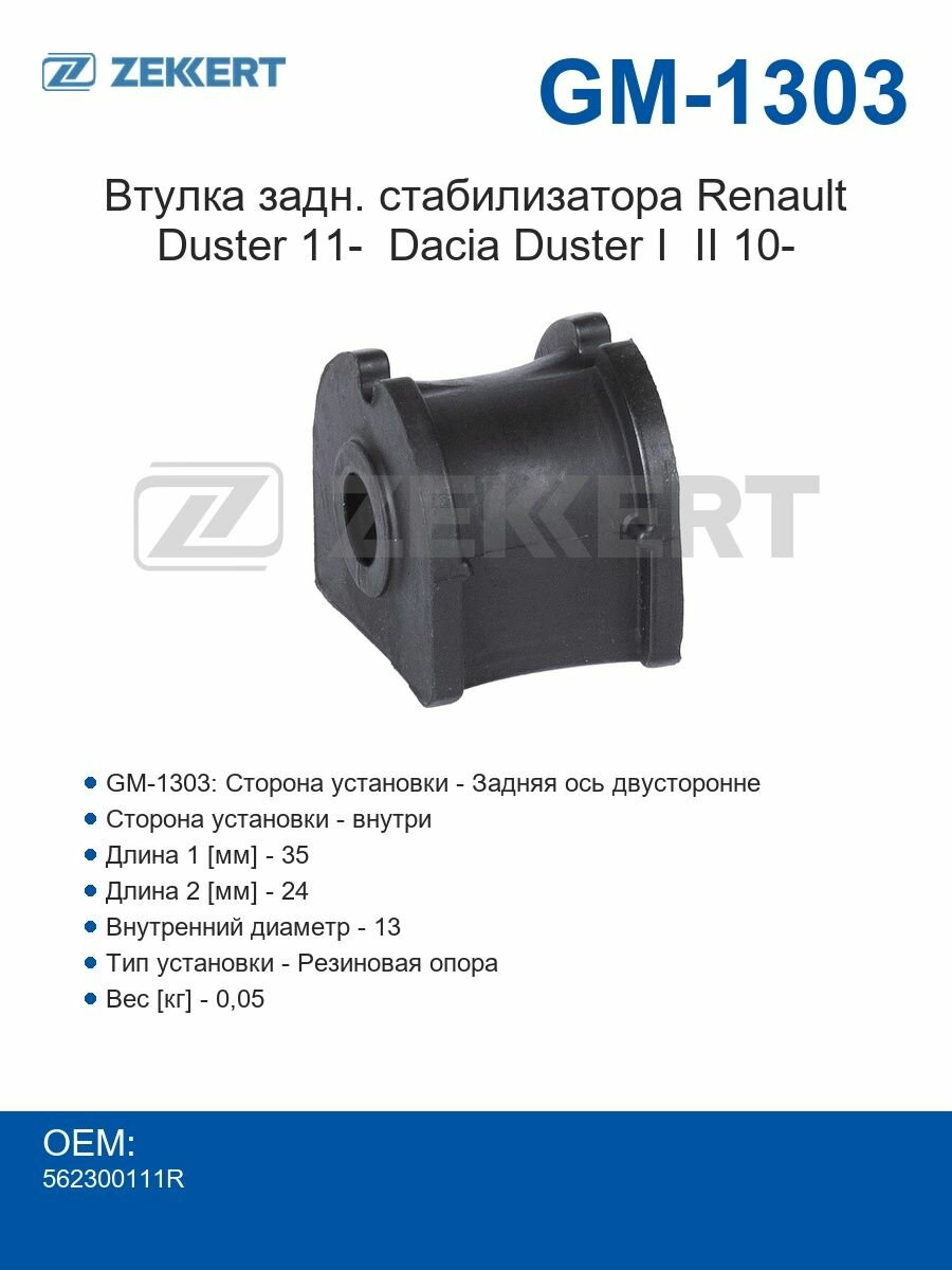 Втулка заднего стабилизатора Renault Duster 11- Dacia Duster I II 10-
