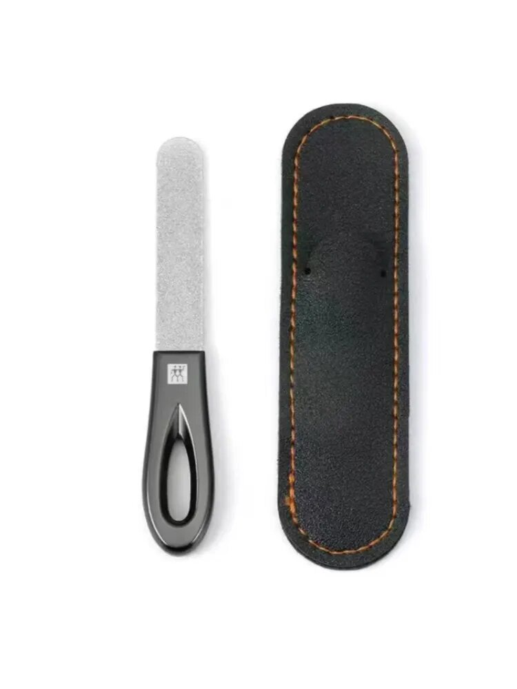 ZWILLING Пилка для ногтей лазерная, литая. Пилочка для маникюра металлическая, двусторонняя. Длина 9.2 см.1 шт.