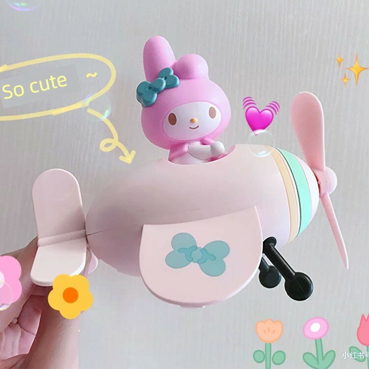 Мини-портативный вентилятор в форме самолета Miniso Sanrio Cinnamoroll Kitty My Melody Мелодия маленький вентилятор_USB