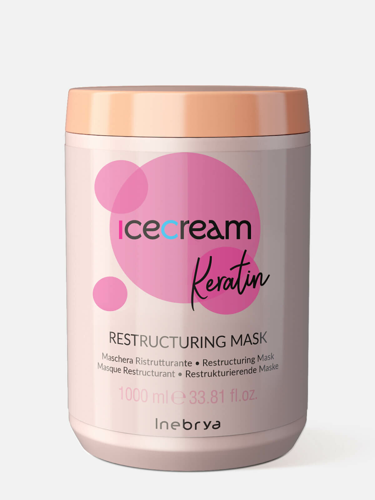 Укрепляющая маска для волос кератином Inebrya Ice Cream Keratin Restructuring Mask, 1000 мл