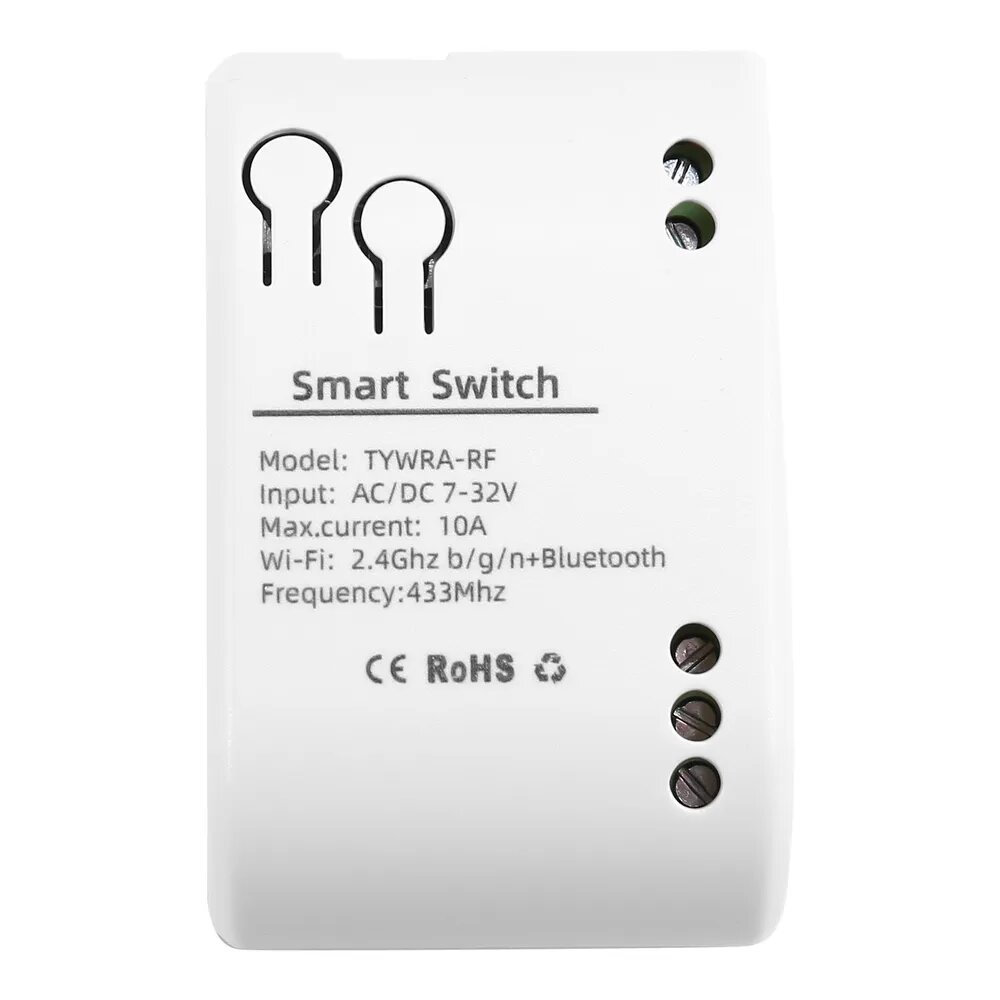 Модуль умного WiFi-переключателя Tuya AC/DC 7-32V RF 433 с беспроводным дистанционным управлением, 1/2-канальное реле-джойстик, совместимый с Alexa Home.