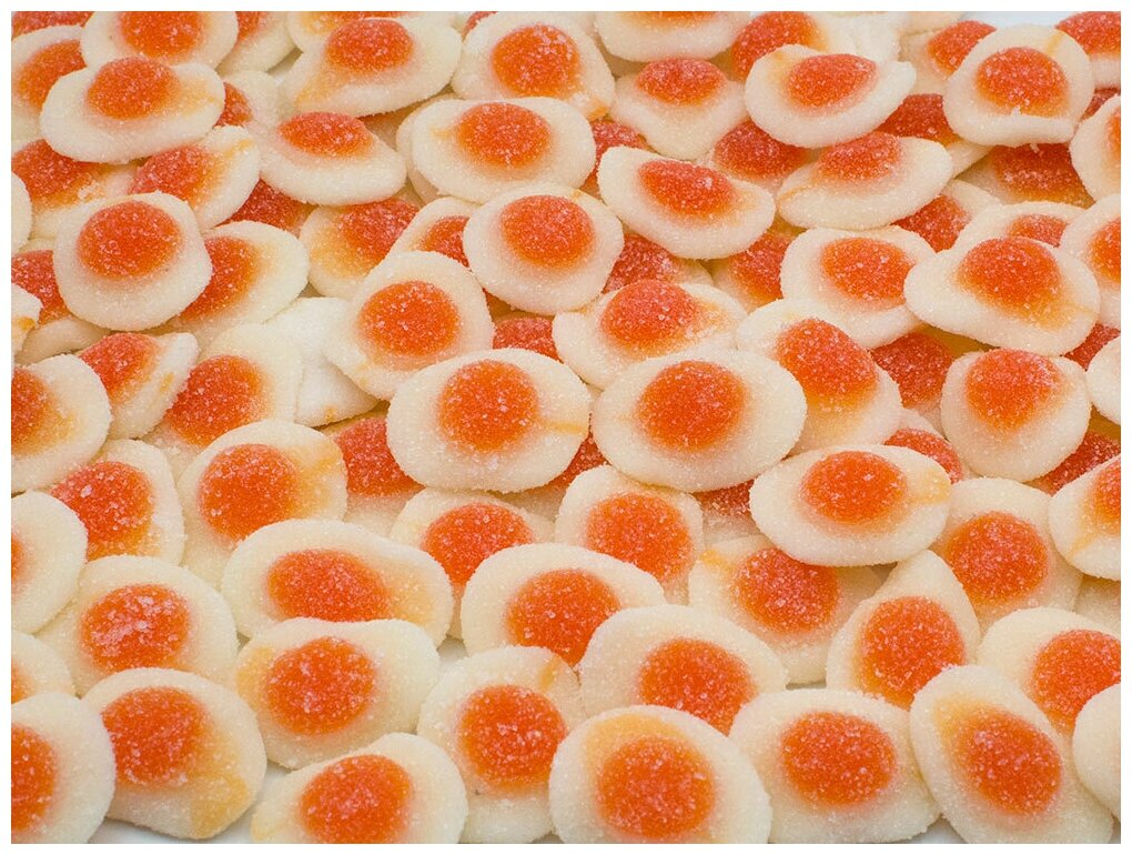 Жевательный мармелад халяль "Яичница в сахаре" экстра кислая 1кг BURMAR/Испания