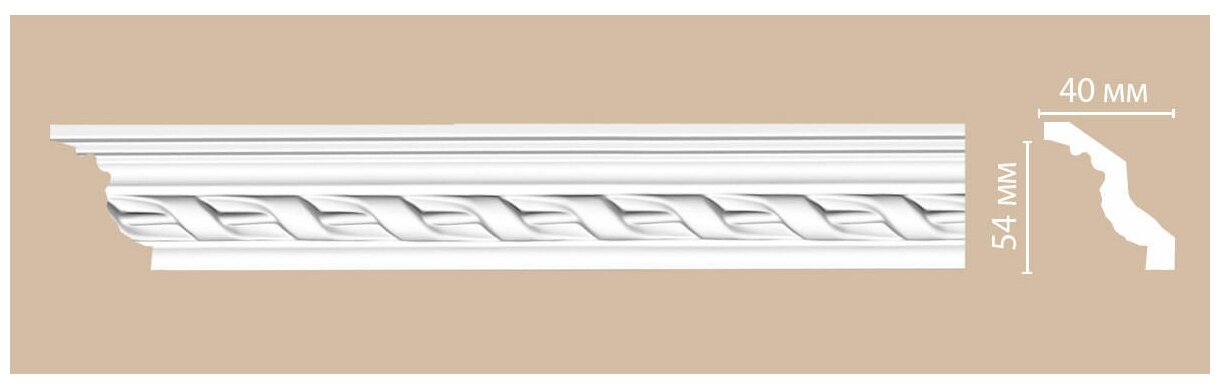 Плинтус Потолочный с Рисунком Decomaster 95081 В54хШ40хД2400 / Декомастер.