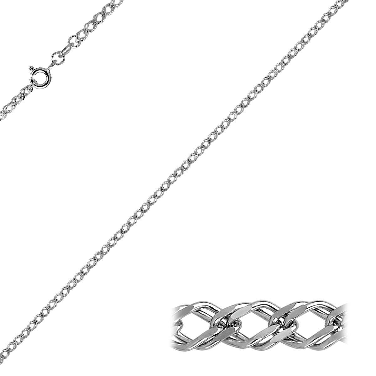 Цепь серебро, 925 проба, родирование