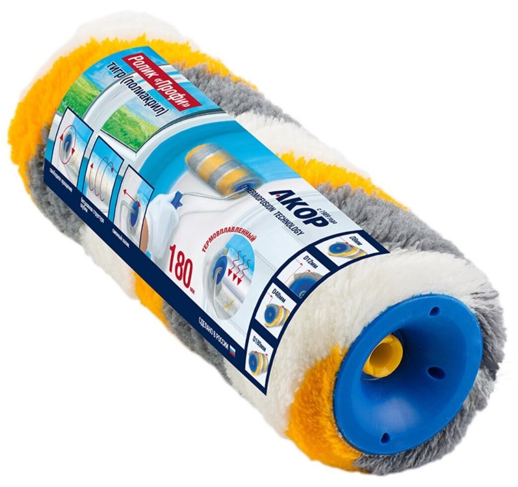 Валик малярный Акор, Профи Тигр, полиакрил, 180 мм, 252 48 018