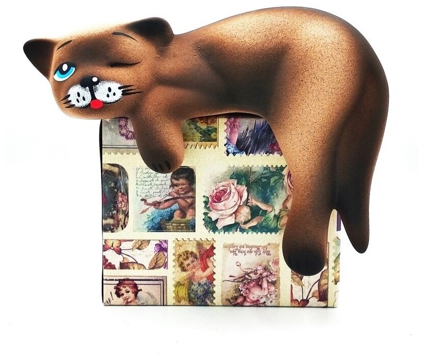 Статуэтка фигурка Кошка Соня шоколадная 20 см керамик для интерьера, сувениры и подарки, декор для дома, фигурки коллекционные