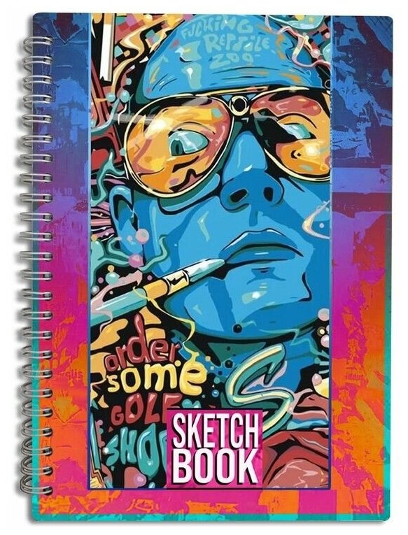 Скетчбук Блокнот, A5 50 листов с деревянной обложкой Фильм Страх и Ненависть в Лас-Вегасе - 426