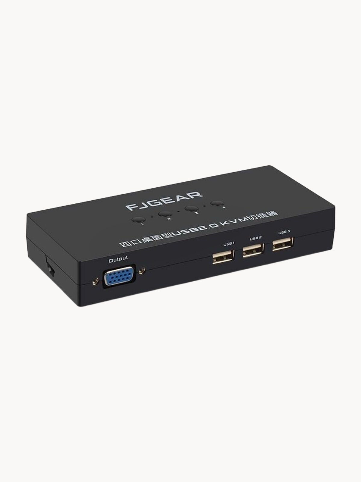 KVM switch 4-1 VGA+USB свитчер-переключатель c выносной кнопкой и полным комплектом соединительных кабелей