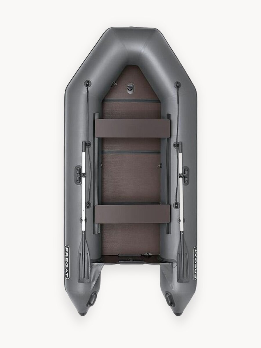 Лодка надувная ПВХ под мотор для рыбалки Фрегат 320 ЕК с килем, сварные швы, серая