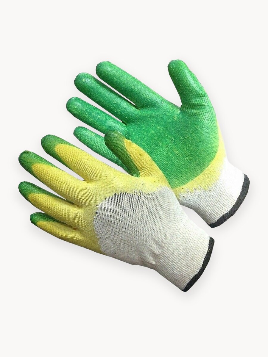 Перчатки рабочие строительные с двойным латексным обливом ( 20 пар ) 13 класс ( 40шт )