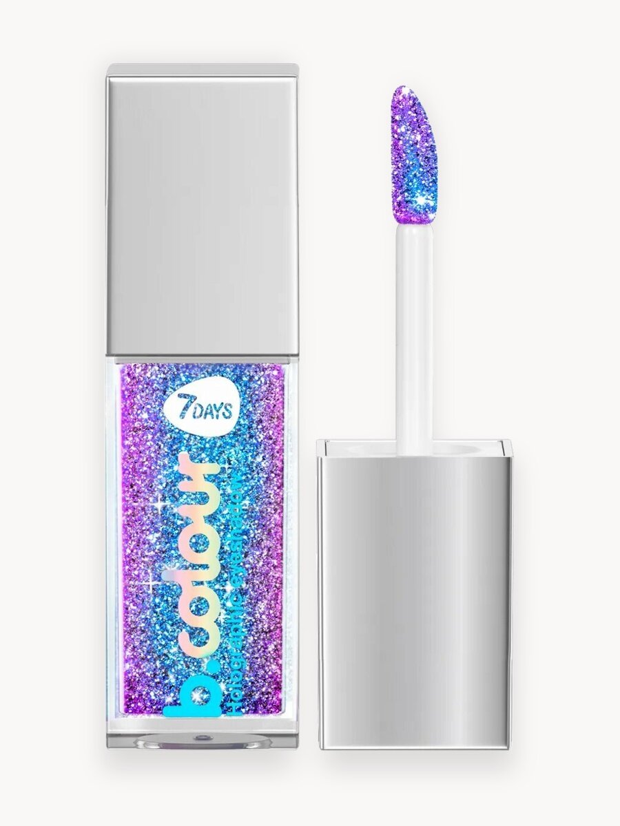 7DAYS Тени для век жидкие блестящие мерцающие B.COLOUR 02 Storm