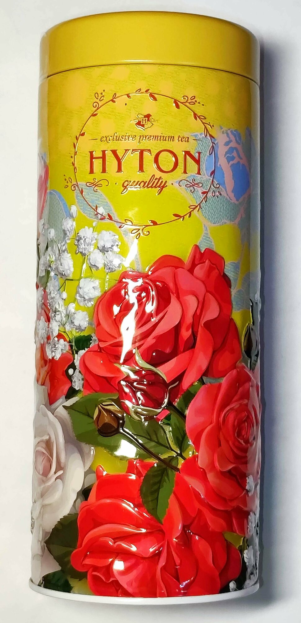Черный листовой чай "HYTON" H6 в стильной подарочной банке цейлонский