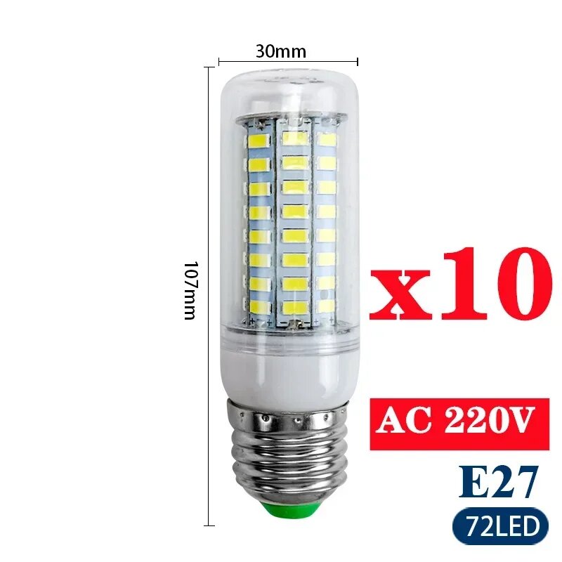 Светодиодная лампа E27 72 LED, холодный белый свет
