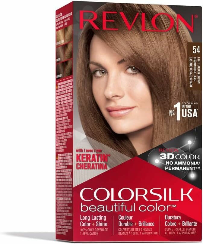 Revlon Краска для волос Revlon Colorsilk 54 Light Golden Brown, золотистый коричневый, 130мл