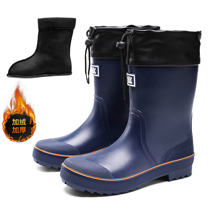 Модные полусапожки из Европы и Америки, ветро- и дождевики, мужская модная верхняя одежда, водонепроницаемая обувь для рыбалки с толстым дном, водонепроницаемая эластичная водонепроницаемая обувь из ткани