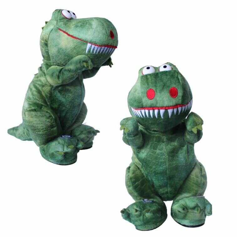 Мягкая игрушка интерактивная динозаврик говорящий для ребенка зеленый