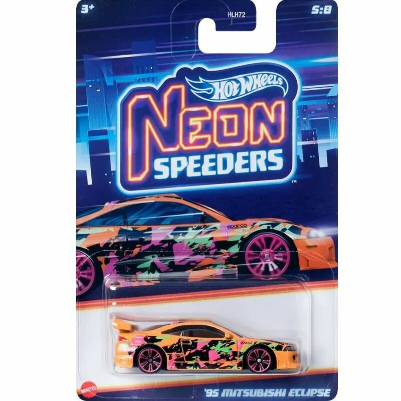 Машинка Hot Wheels NEON Light series в масштабе 1:64 - 95 Mitsubishi Eclipse