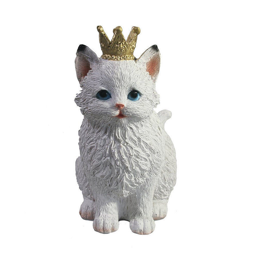 Фигура декоративная Котенок Уильям, цв. белый 7х11х16см KSMR-718284/D199