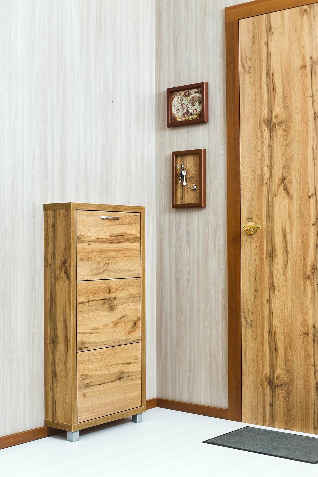 Шкаф обувной Люкс, Дуб вотан 3 секции