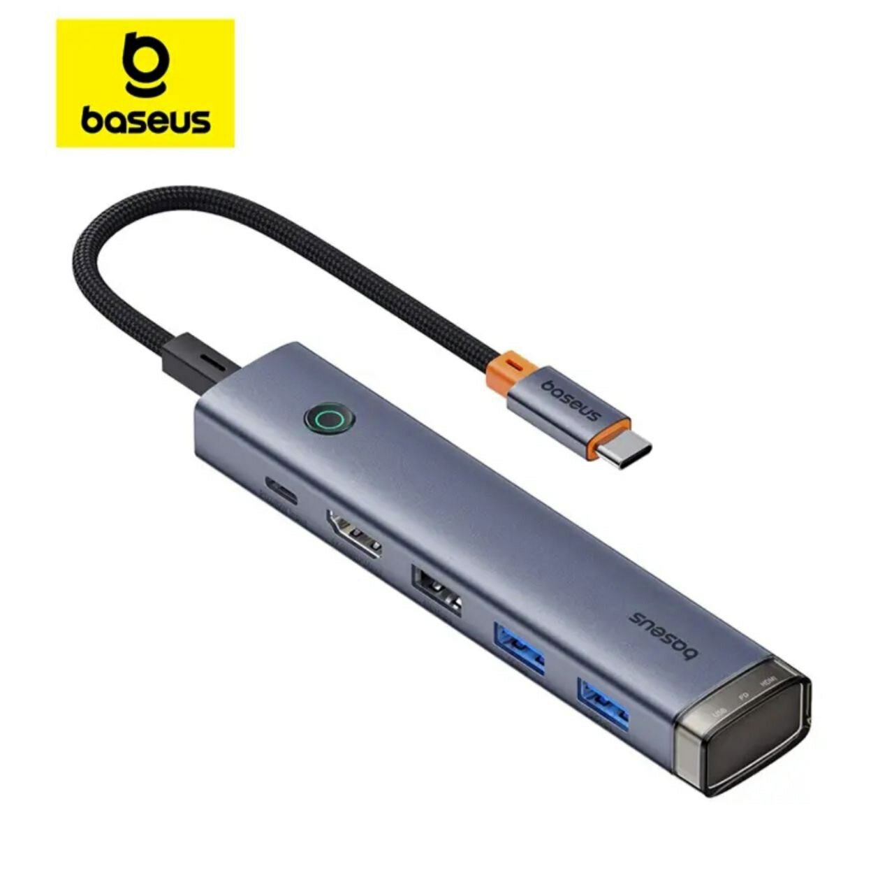 USB-Хаб Baseus UltraJoy Series 6-портов, серый, Type-C