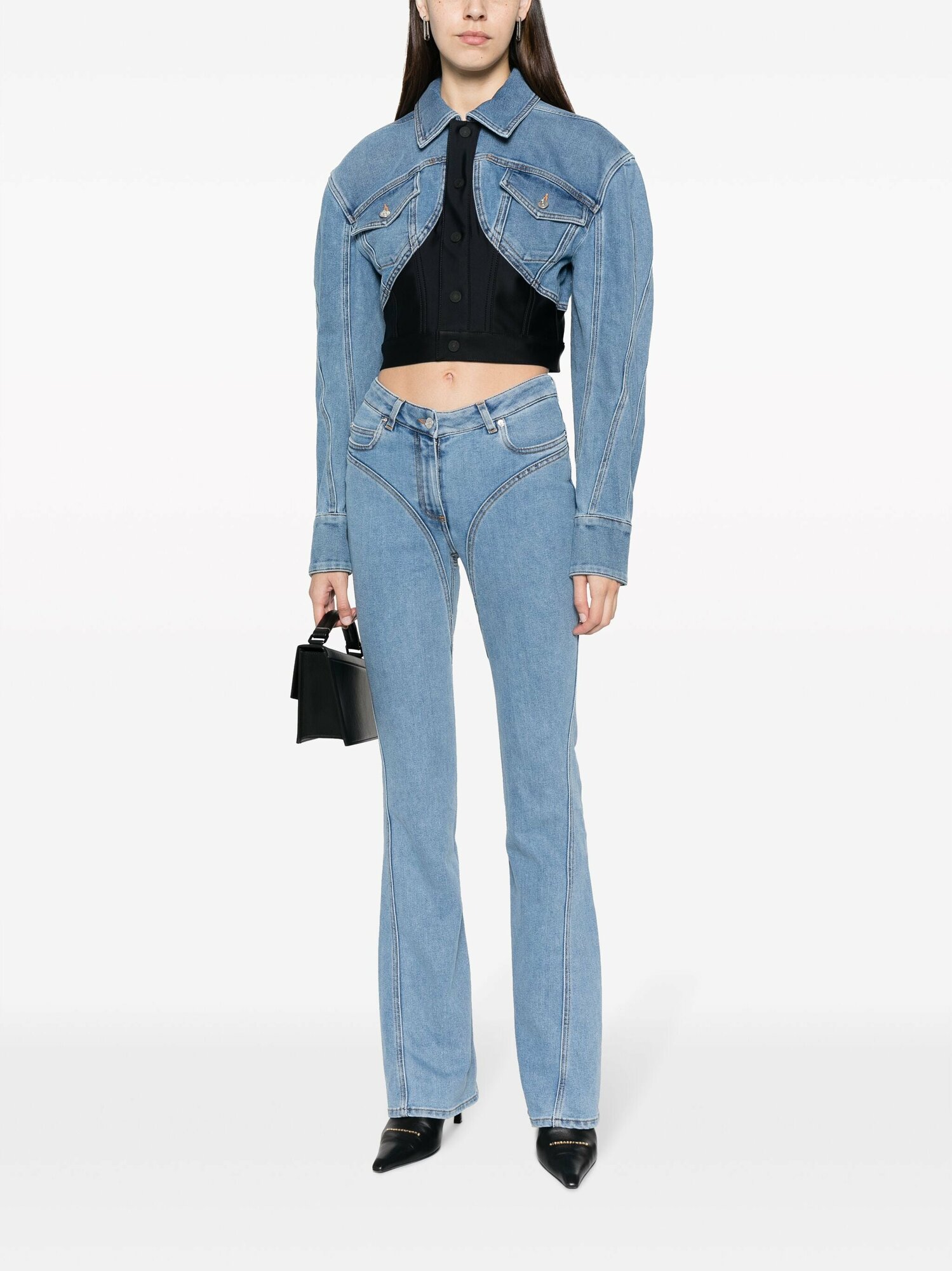 Джинсы клеш MUGLER Seam-detail flared jeans, размер 44 — фото 1