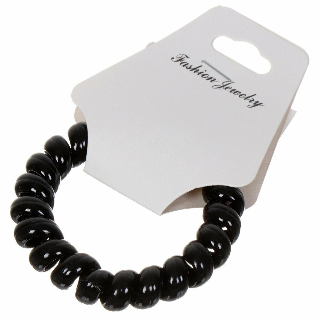 Резинка для волос пружинка черная, пластик, 5 см, модель Y9-253, аксессуар для волос