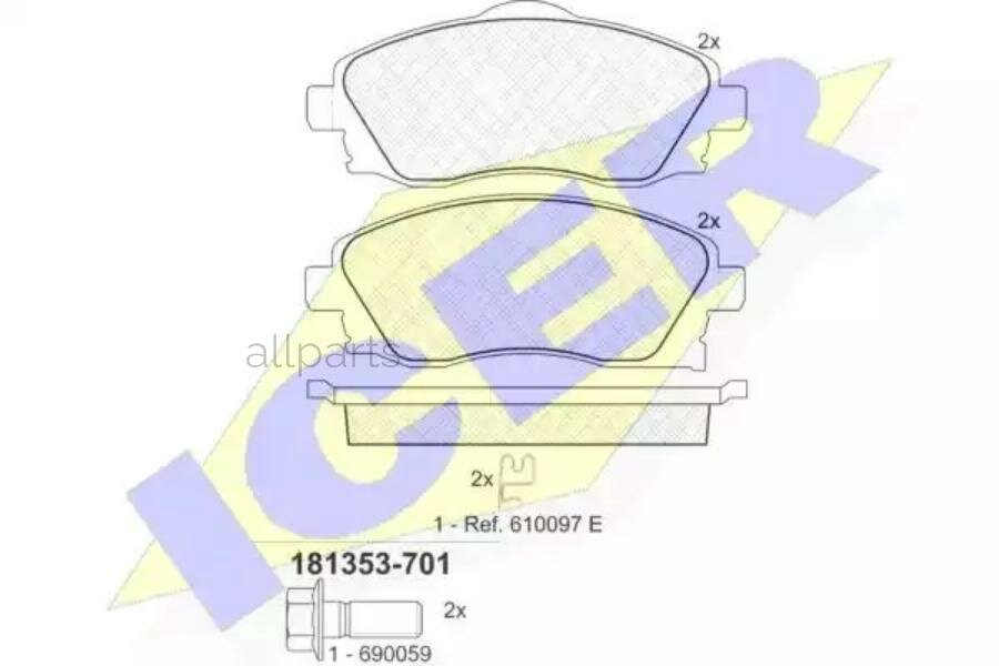 ICER 181353-701 Колодки торм. диск. Opel Corsa (00-)