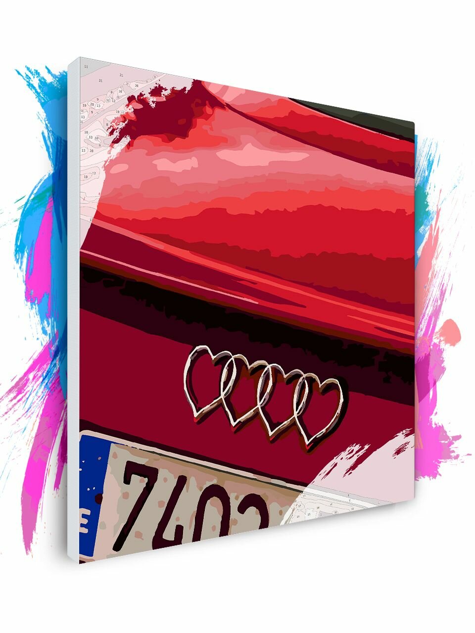 Картина по номерам на холсте Audi heart 2, 60 х 60 см