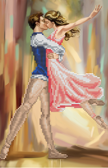 Ткань с рисунком для вышивания бисером Благовест К-4059-ш Танец, 20 х 25 см (Бисер в комплект не входит.)