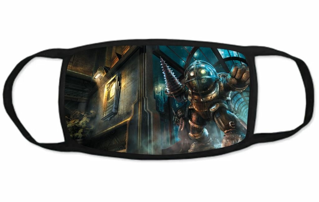 Маска защитная тканевая на лицо BioShock, Биошок №10, Детская - 18 на 10 см