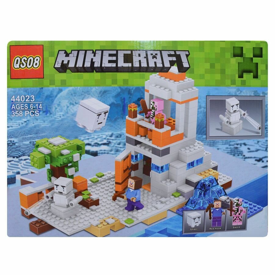 Конструктор Майнкрафт, Minecraft 358 деталей Ghast, Red Hook, Sword, Гаст, Красный крюк, Меченосец