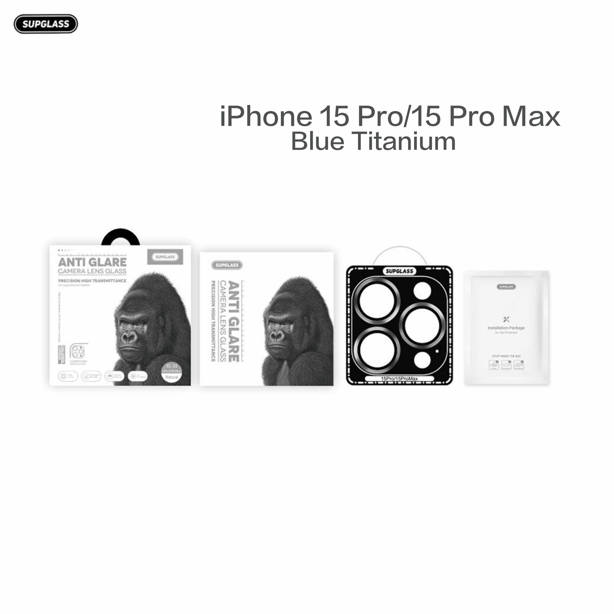 Защитное стекло для камеры SupGlass iPhone 15 Pro/15 Pro Max Синий