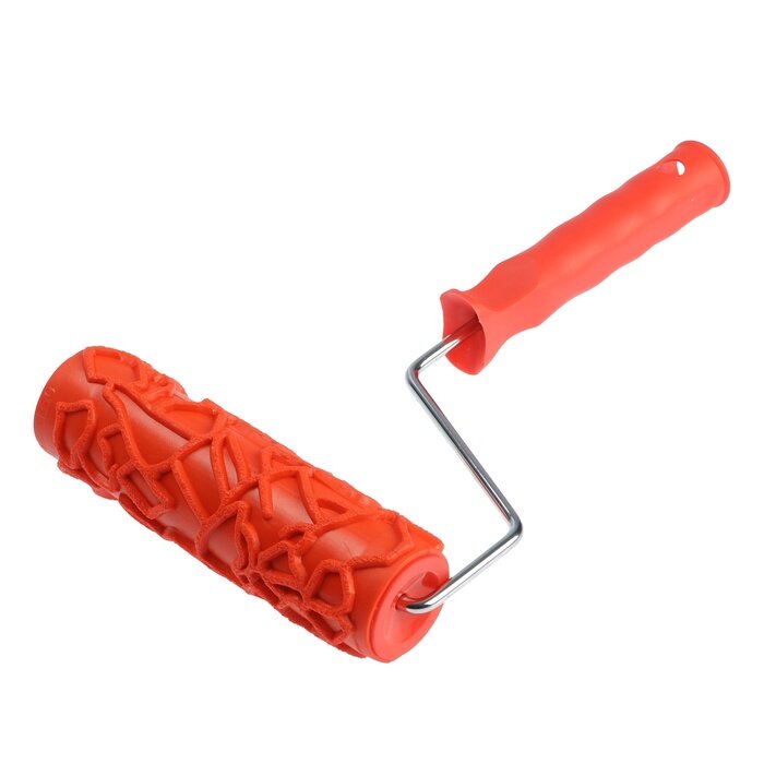 Валик декоративный тундра, резиновый, «кракелюр», рукоятка d=6 мм, 180 мм