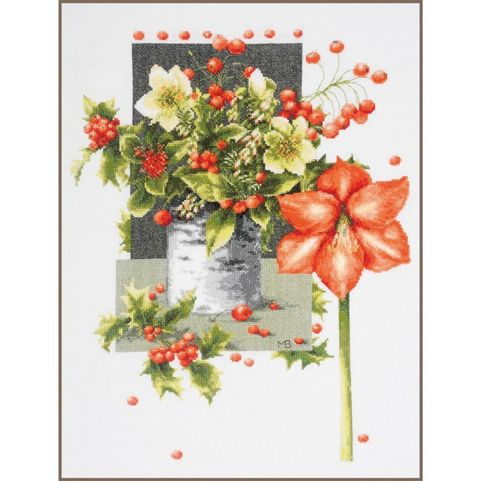 Набор для вышивания Lanarte#PN-0198291 Amaryllis (Амариллис), Счетный крест, 39 х 51 см