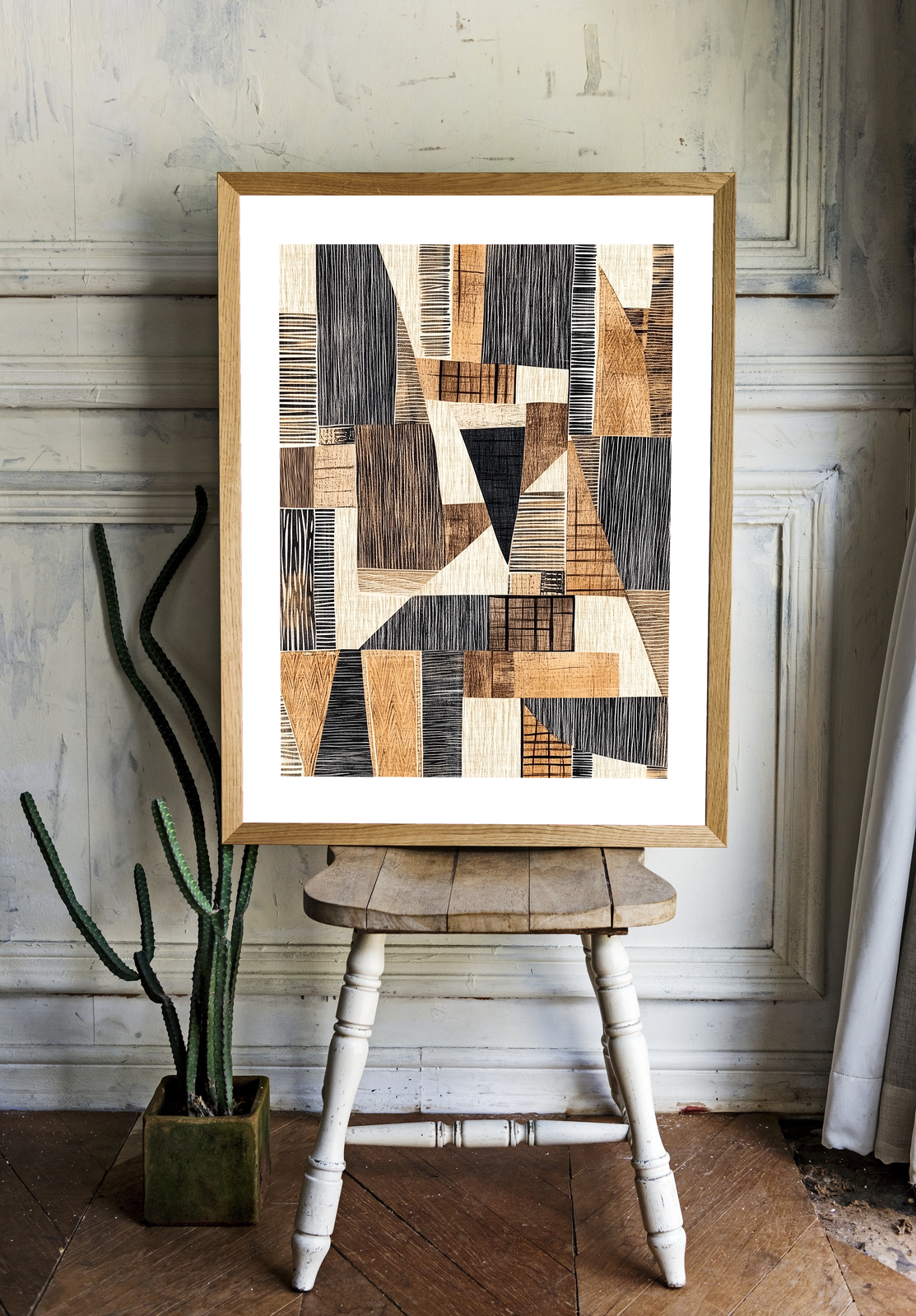 Постер "Абстракция в теплом стиле" 60x90 в раме