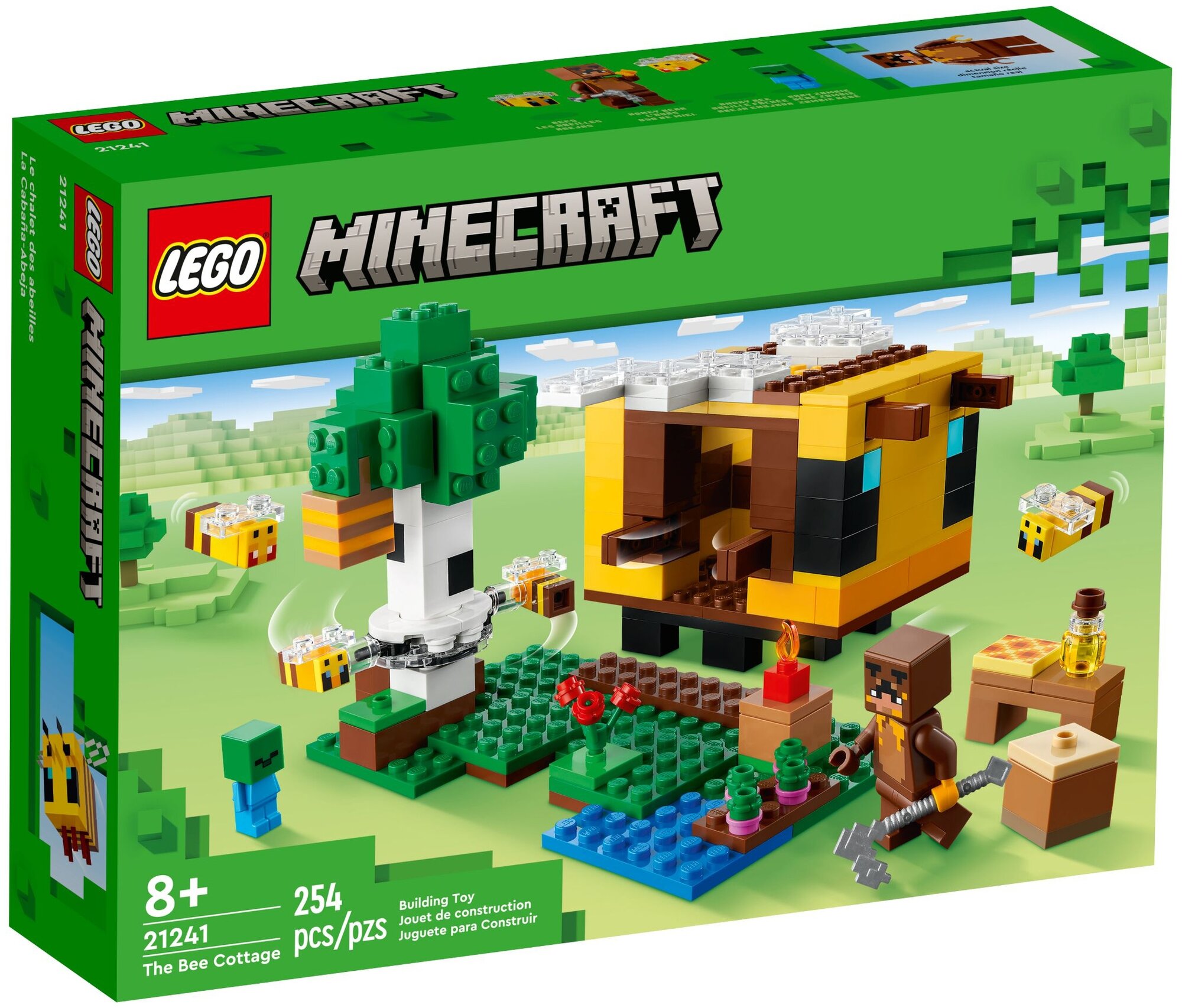 Конструктор LEGO Minecraft Пчелиный коттедж, 254 детали, 8+, 21241