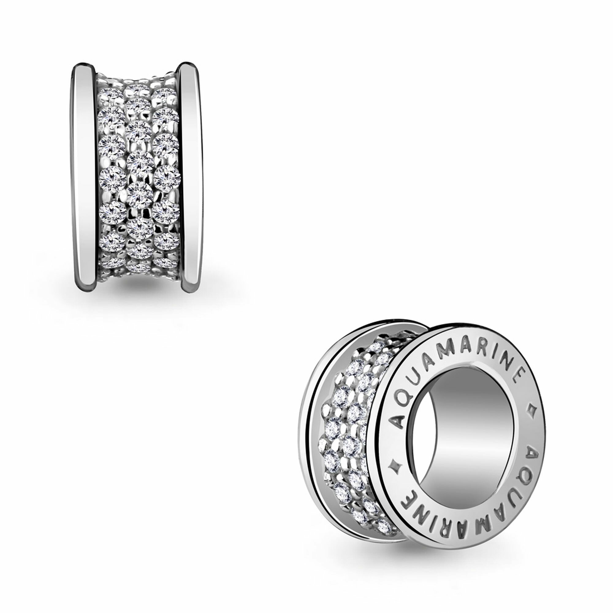 Шарм, серебро, 925 проба, серебрение, фианит